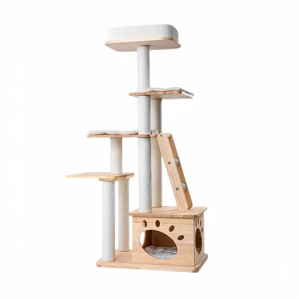 Premium Solid Wood Cat Tree – Aroomy